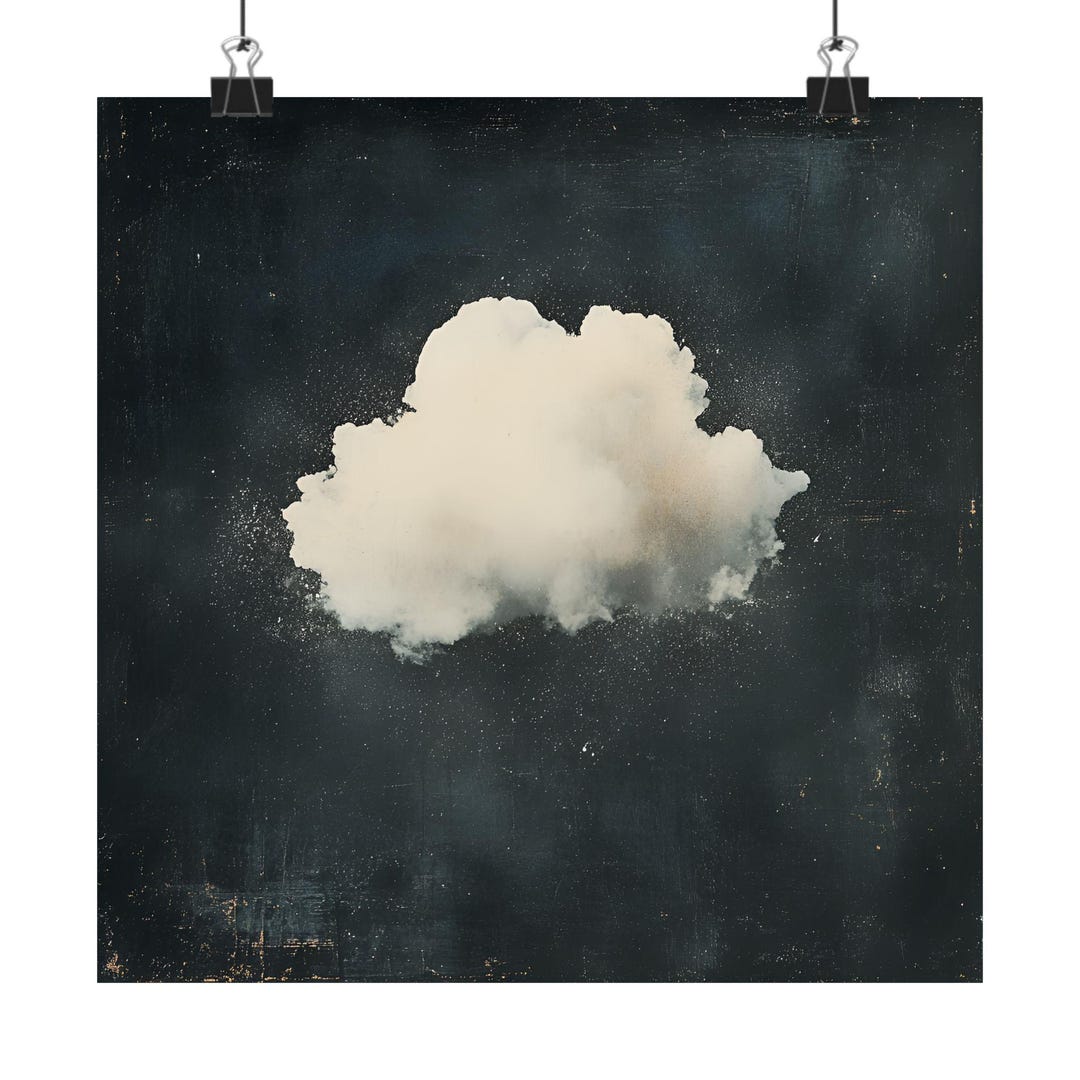 Moody Cloud Black and White Soft Print Poster | Elegant Wall Art ...