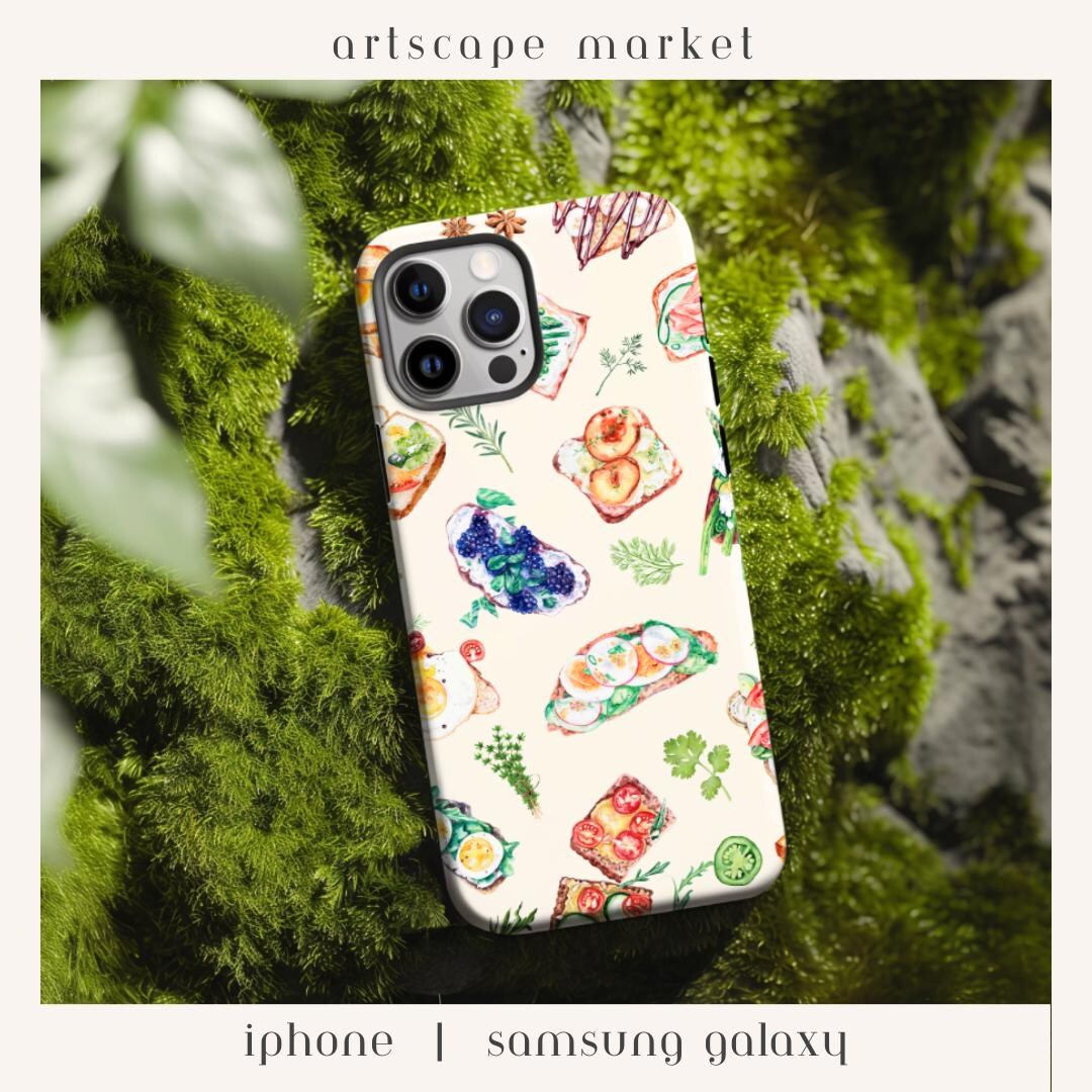 Sandwich Food Watercolor Collage Phone Case. Scrapbook Collage Style ...