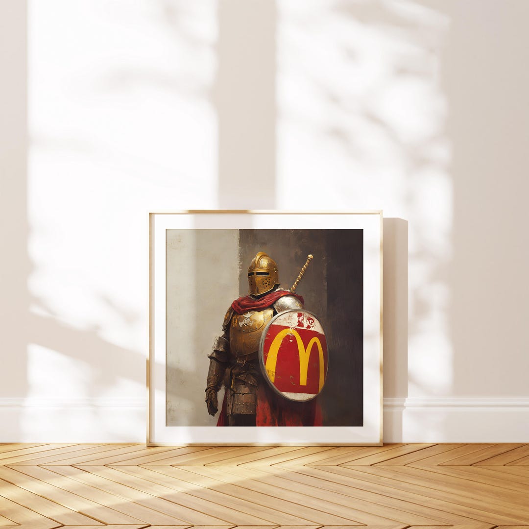Medieval Knight Poster Print | Quirky Wall Art | Gothic Whimsical Decor ...