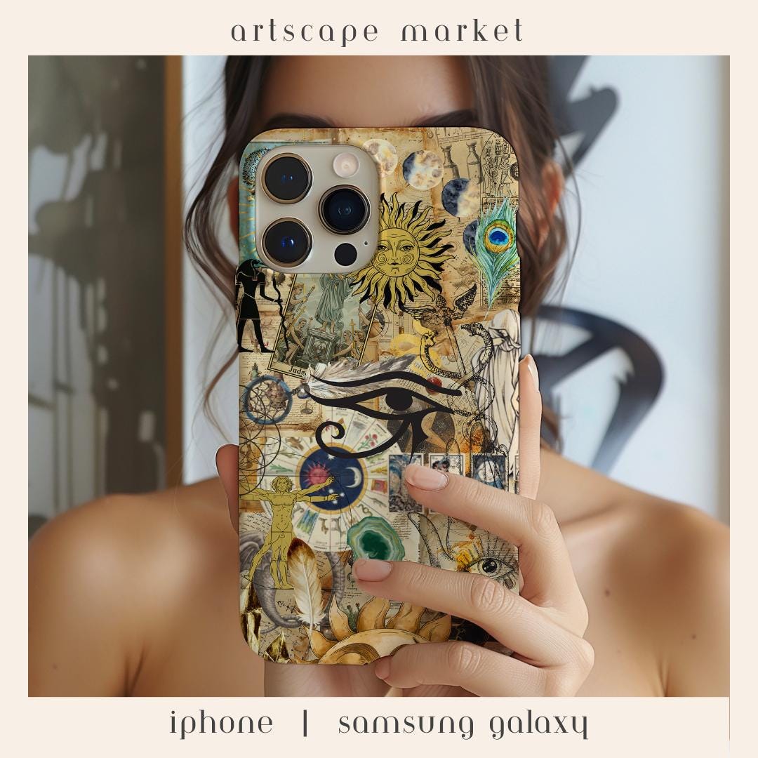 Mystical Tarot Scrapbook Collage Phone Case. Vintage Esoteric and ...