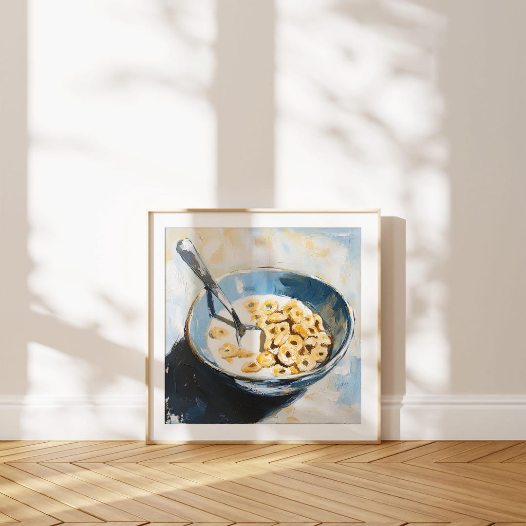Kitchen Breakfast Wall Art Decor Cereal Bowl Cute Retro Poster Print ...