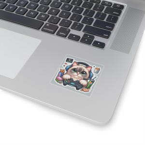 Digital Download, Gamer Cat Sticker, Cute Pet, Complete With Controller ...