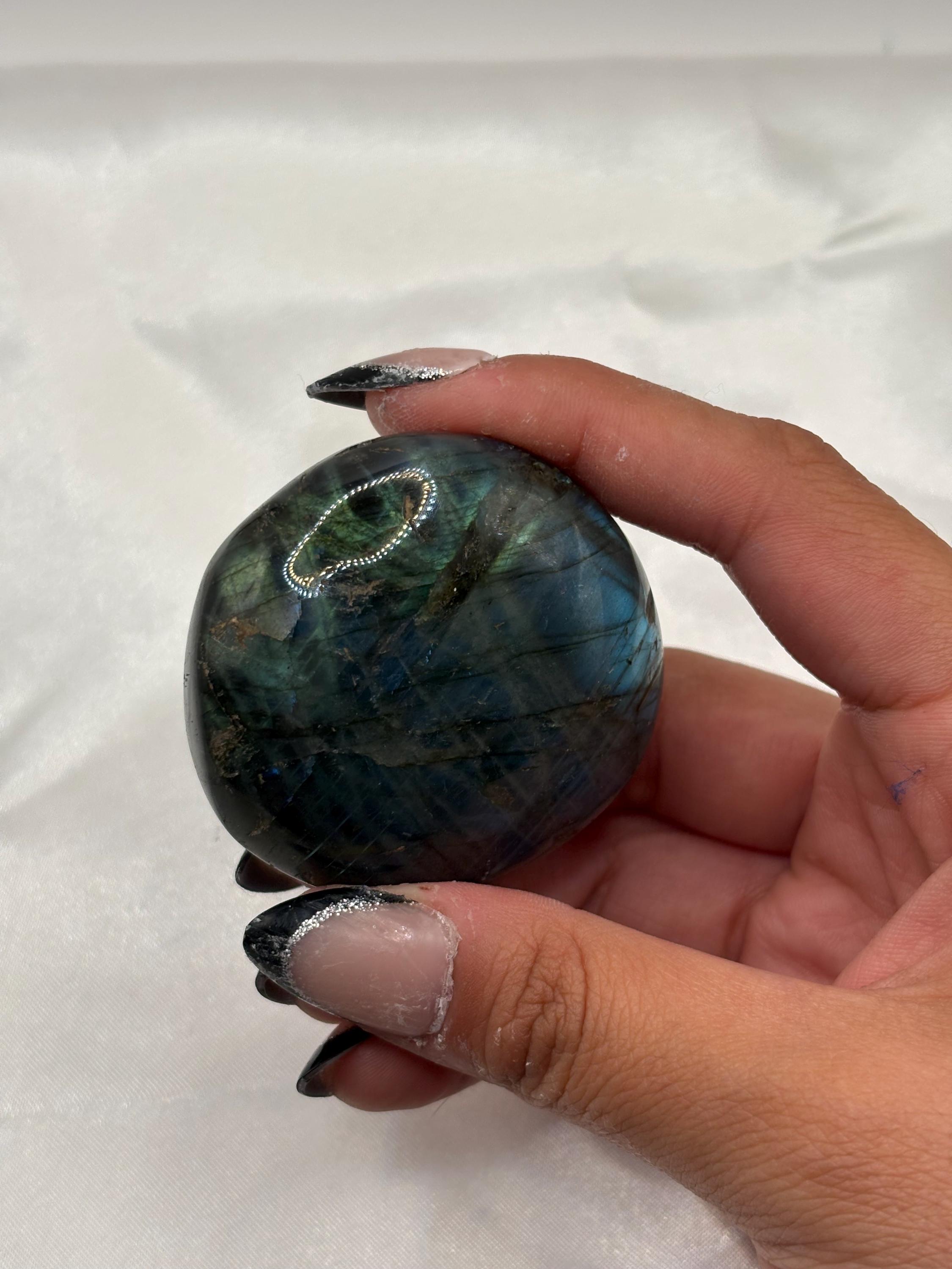 Labradorite Palmstone: Blue and Gold Flashes, Protective Energy - Etsy