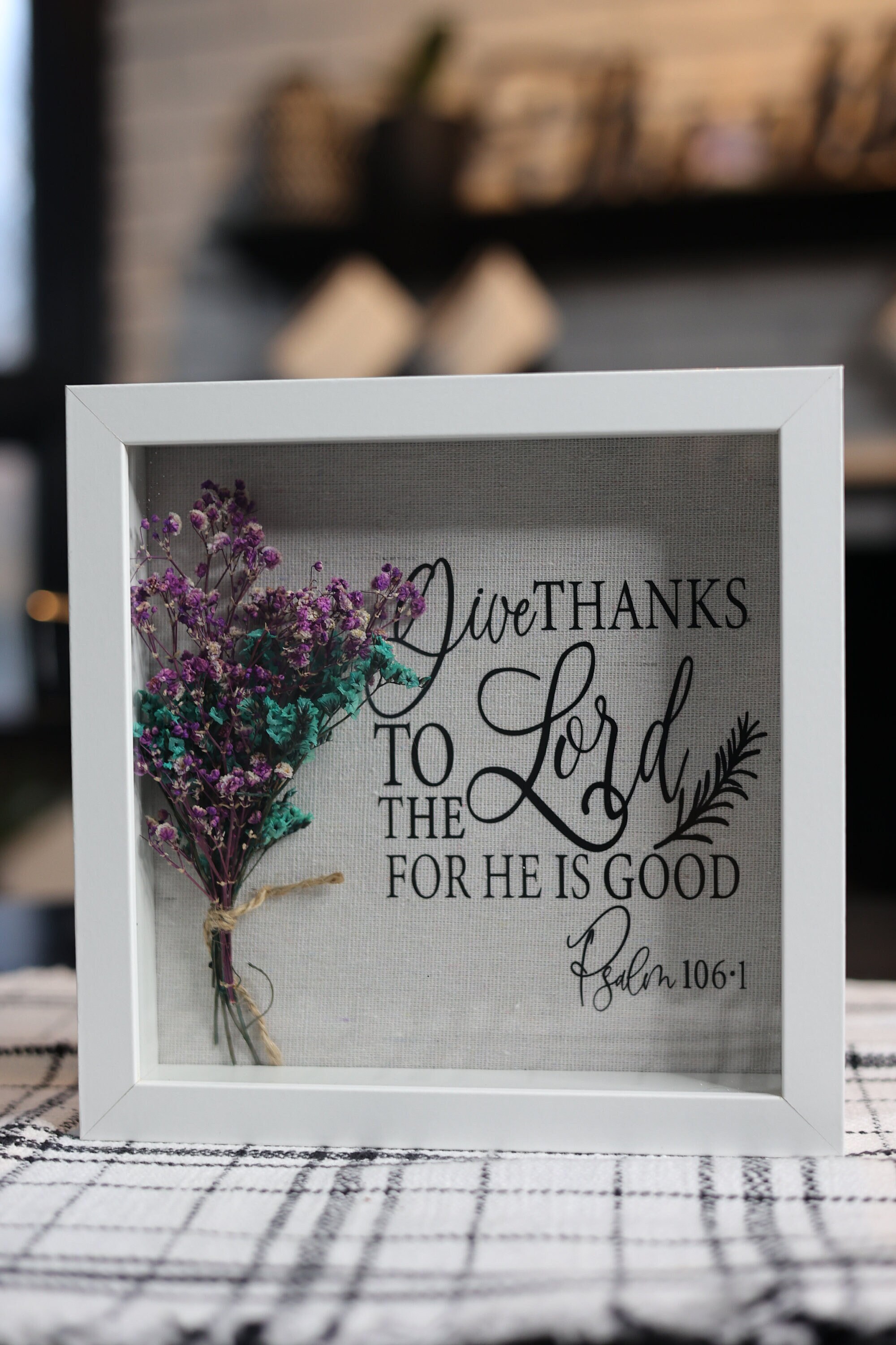 Shadow Box 8x8 Pictured Give Thanks to the Lord - Etsy