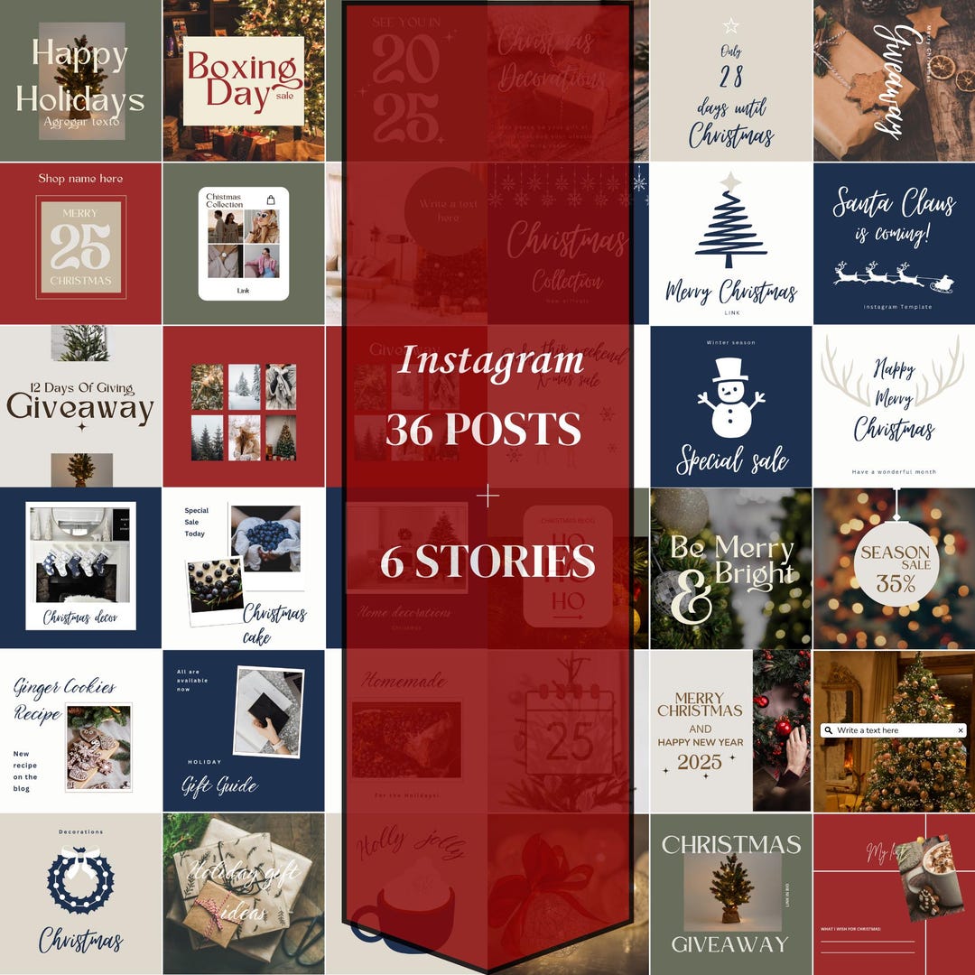 Christmas Instagram Template Canva Christmas Instagram Templates ...