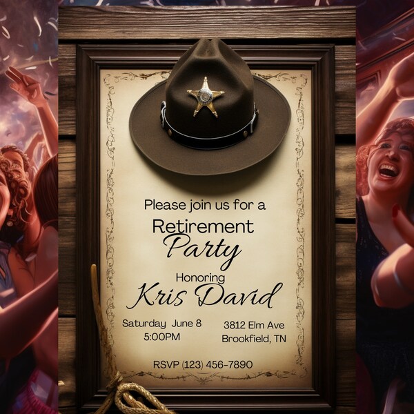 Retirement Invitation Sheriff - Etsy