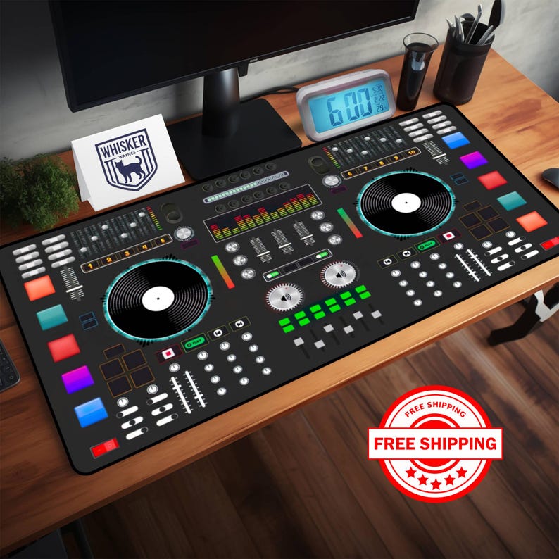 DJ Mixer Desk Mat Large Gaming Mouse Pad With Realistic Turntable ...