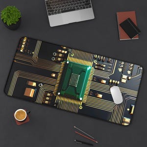 Gaming Mousepad Computer Chip Circuit Board Desk Mat, Office ...