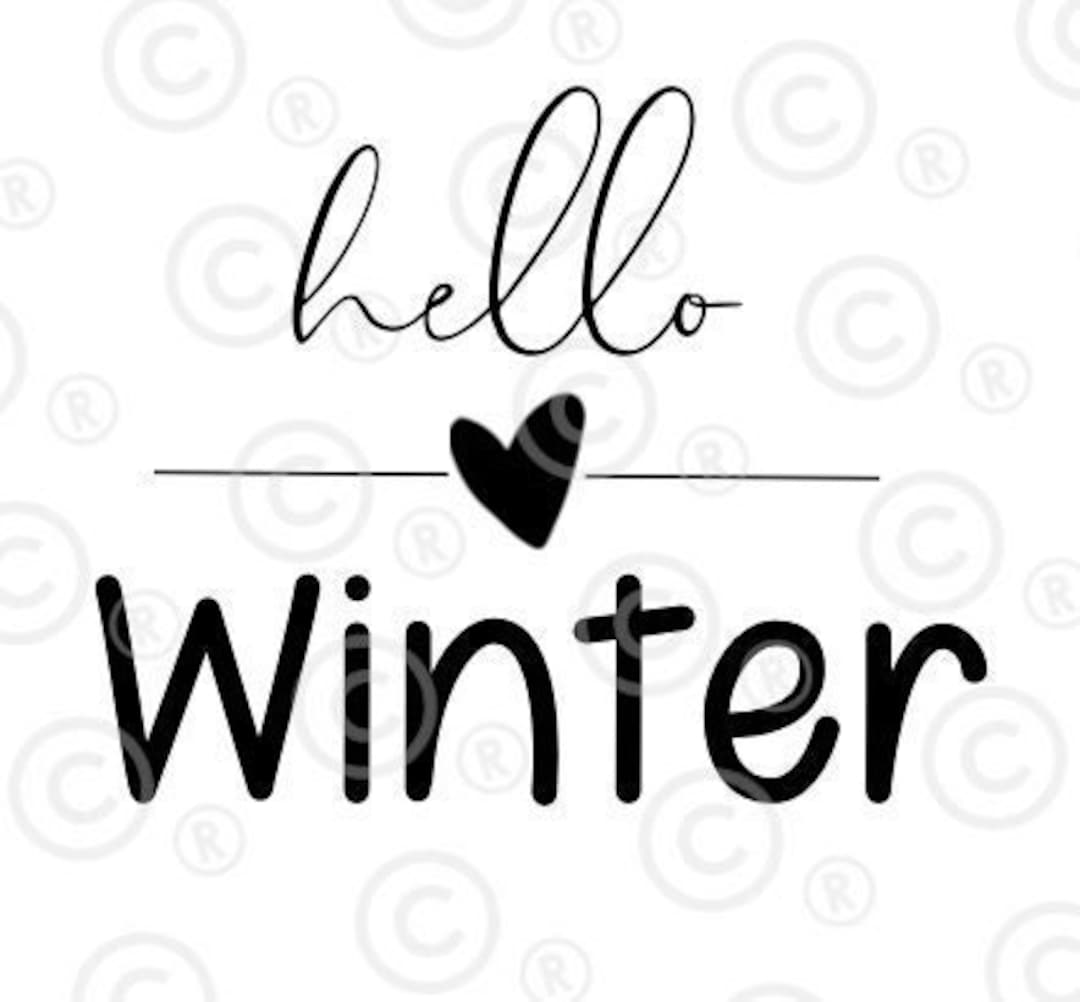Hello Winter SVG and PNG Files - Etsy
