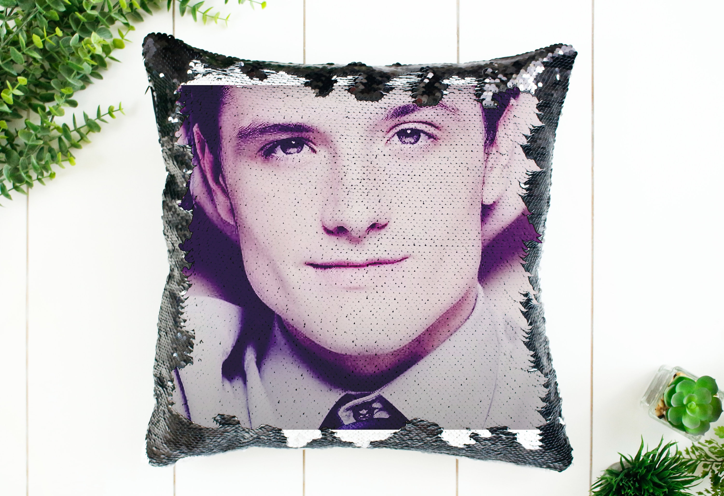 Josh Hutcherson Sequin Pillow | Home Decor | Pillow Case & Filling ...