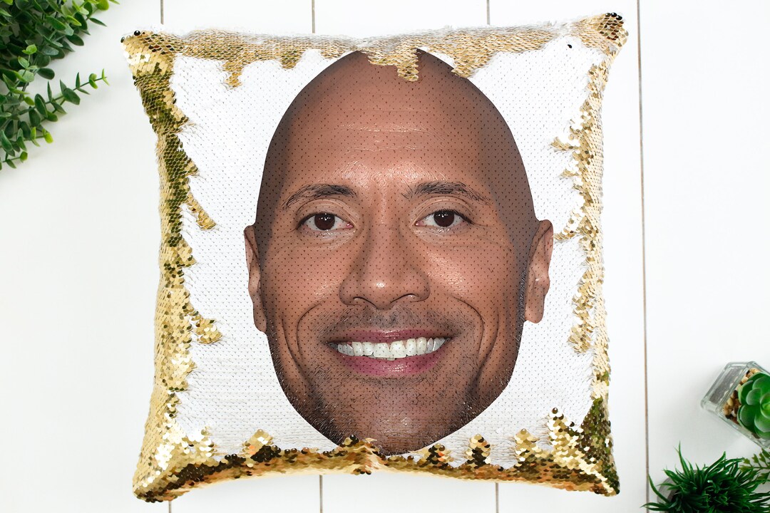 Dwayne Johnson Sequin Pillow | Home Decor | Pillow Case & Filling ...