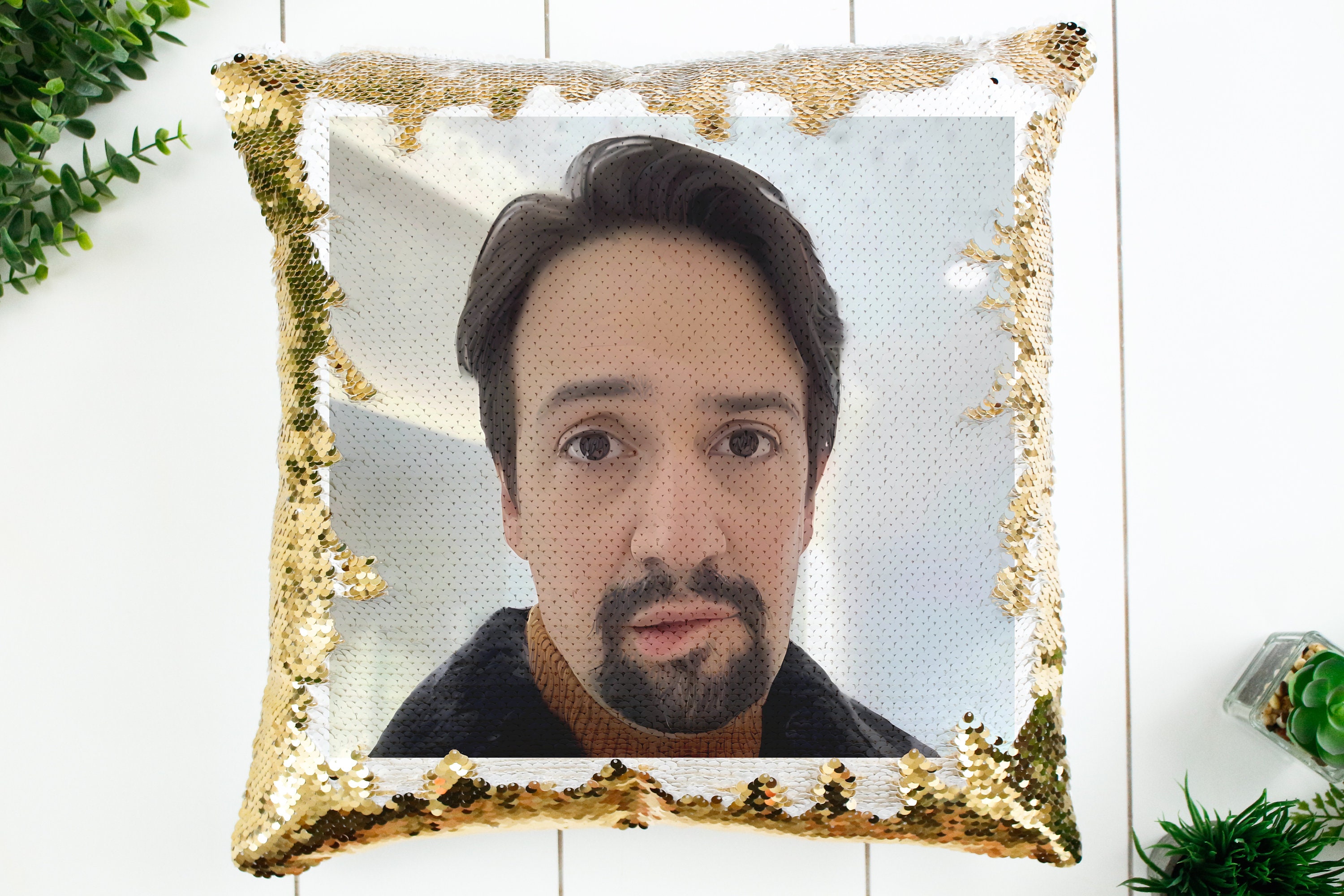 Lin Manuel Miranda Lip Bite Meme Sequin Pillow | Home Decor | Pillow ...