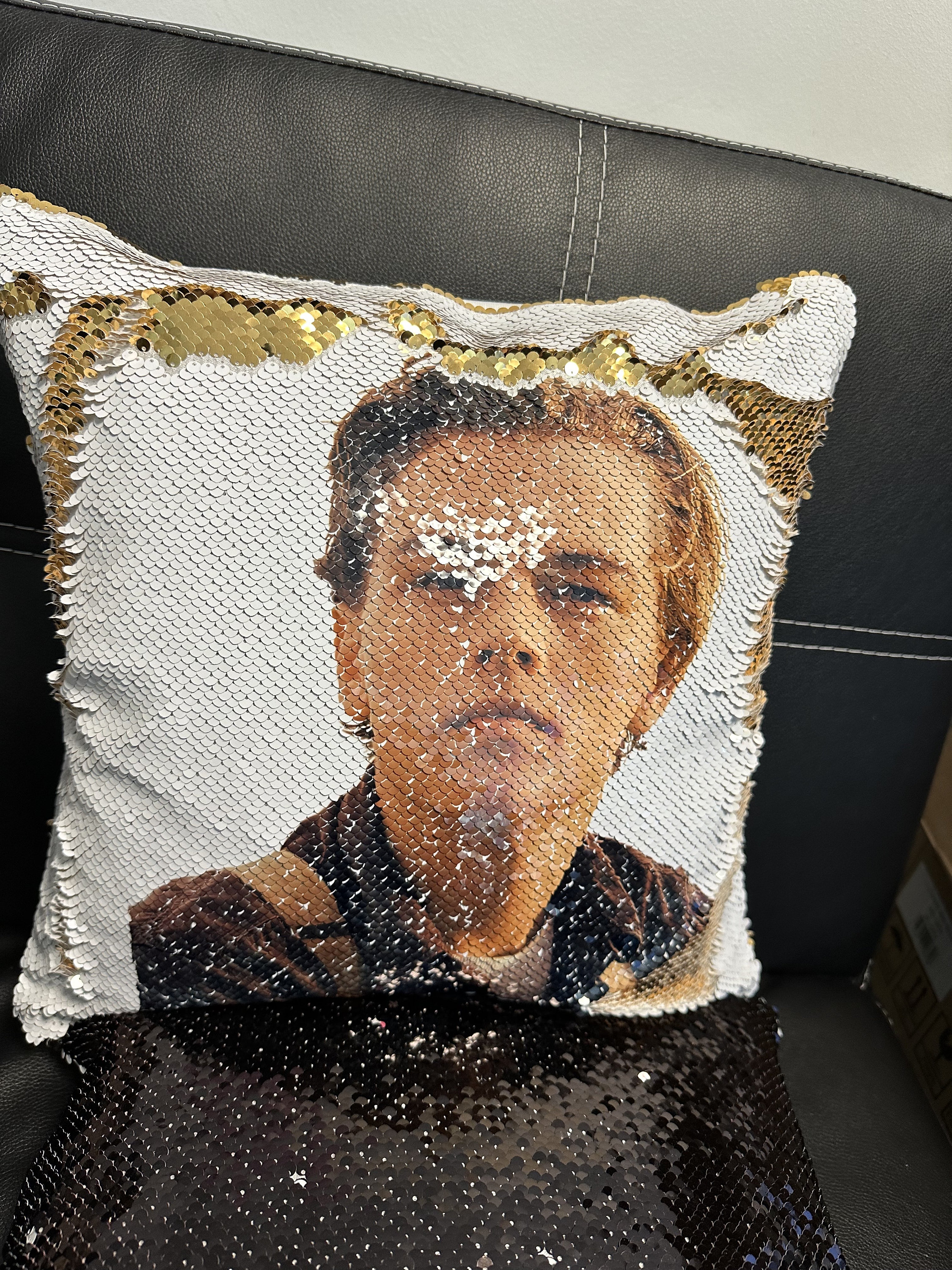 Leonardo Dicaprio Sequin Pillow | Home Decor | Pillow Case & Filling ...