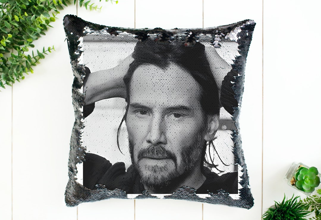 Keanu Reeves 90's Sequin Pillow | Home Decor | Pillow Case & Filling ...