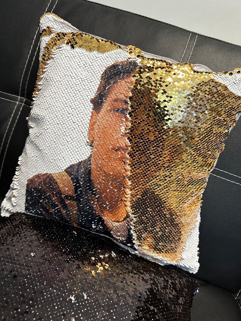Leonardo Dicaprio Sequin Pillow | Home Decor | Pillow Case & Filling ...