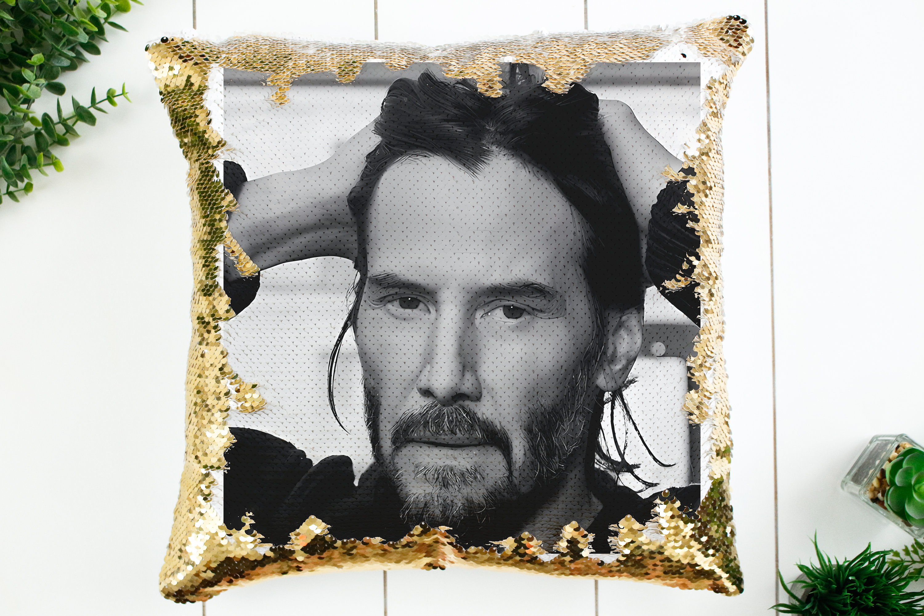 Keanu Reeves 90's Sequin Pillow | Home Decor | Pillow Case & Filling ...