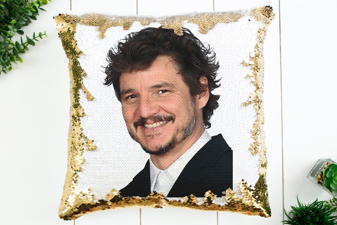 Pedro Pascal Sequin Pillow | Home Decor | Pillow Case & Filling | Magic ...