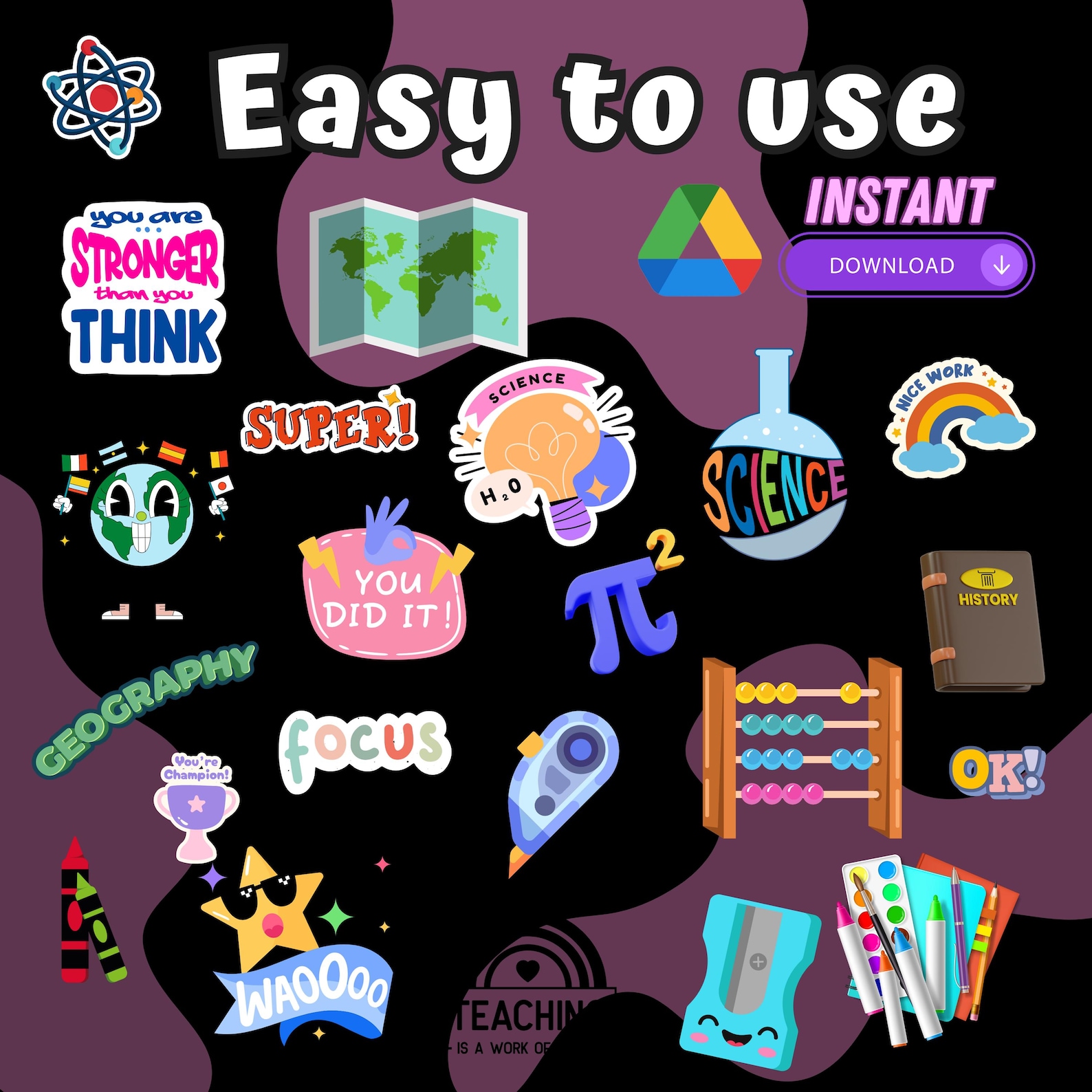 School Classroom Clip Art - Back to School Clipart- Cute Teacher ...