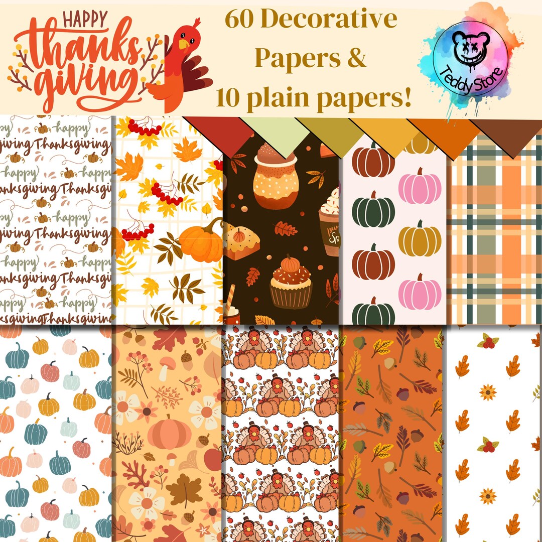 Fall Digital Paper , Thanksgiving Digital Paper, Autumn Digital Paper ...