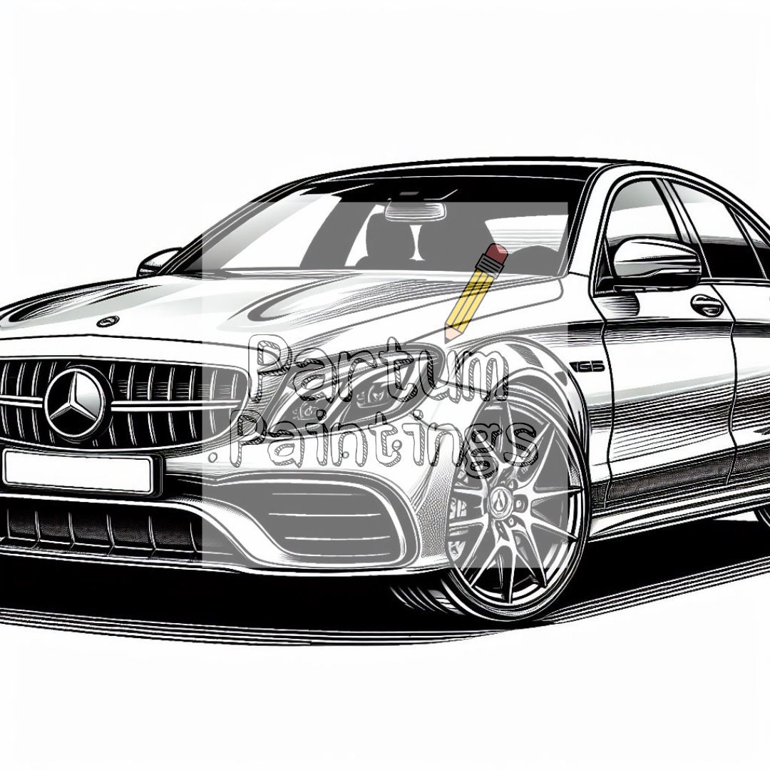 Coloring Pages Mercedes C63 AMG Coloring Pages Mercedes C63 - Etsy