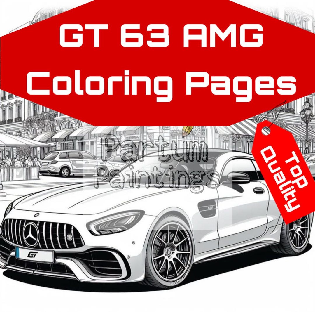 Ausmalbilder Mercedes GT63 AMG | Coloring Pages Mercedes - Etsy.de