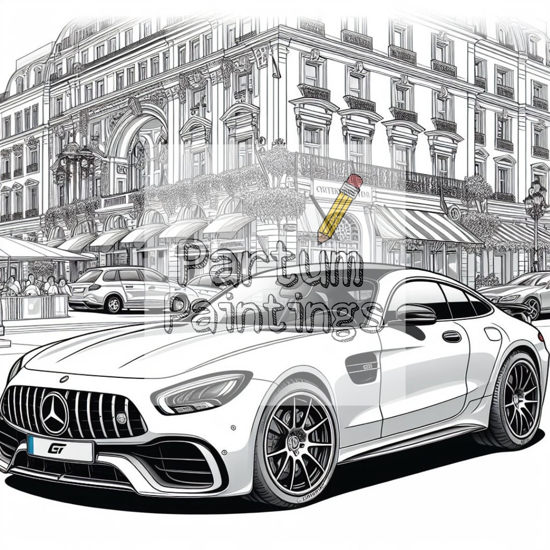 Coloring Pages Mercedes GT63 AMG Coloring Pages Mercedes - Etsy