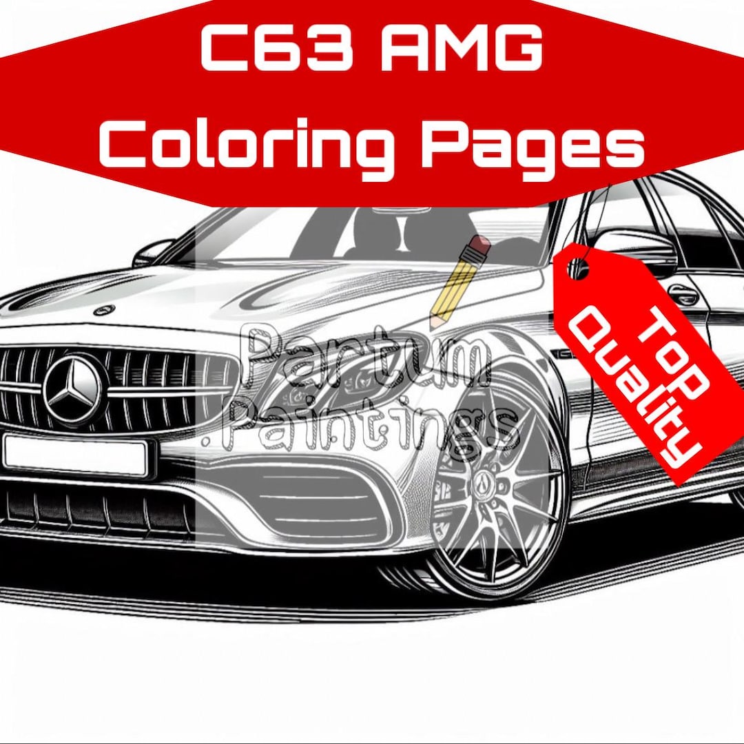 Coloring Pages Mercedes C63 AMG Coloring Pages Mercedes C63 - Etsy
