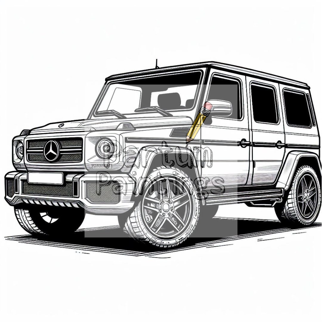 Coloring Pages Mercedes G-class Coloring Pages G-wagon - Etsy