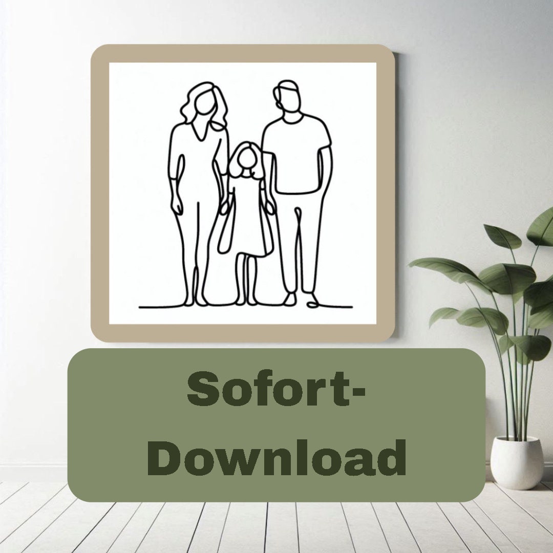 Aesthetic One-line Design Pictures of Families Instant Download More ...