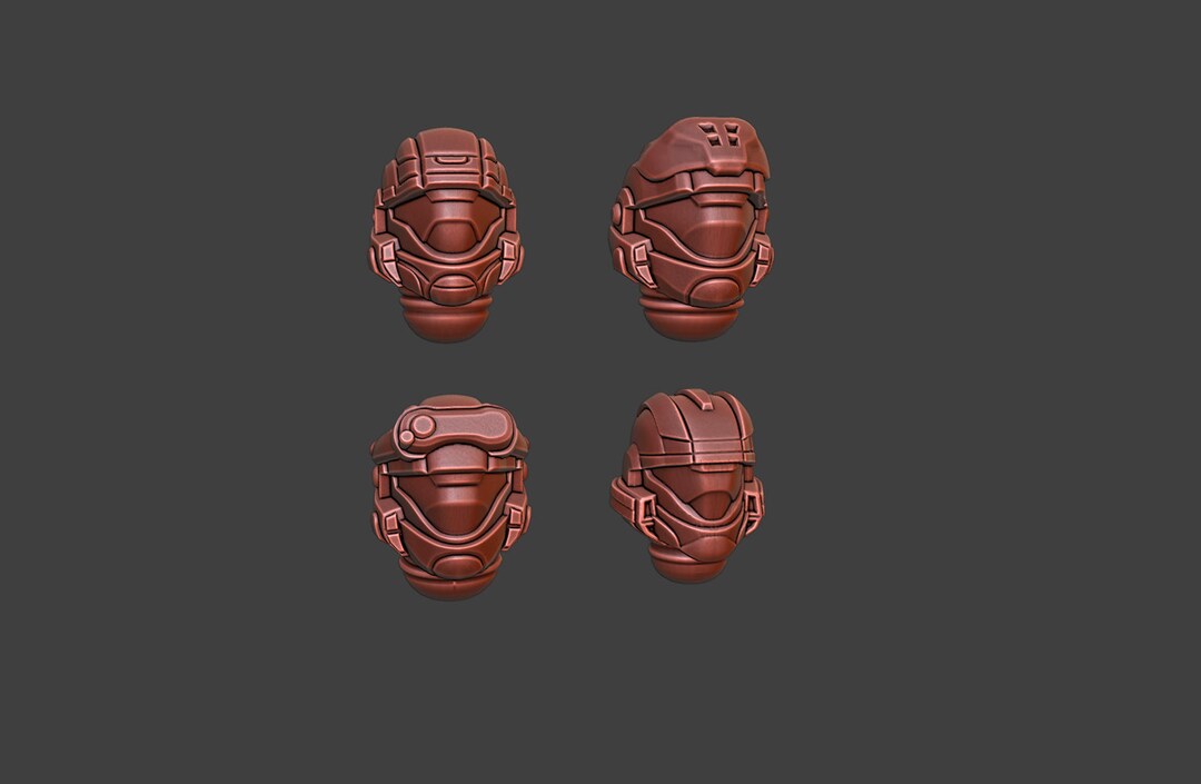 Space Knights - ODST - Custom Helmets - Scifi Miniature Tabletop ...