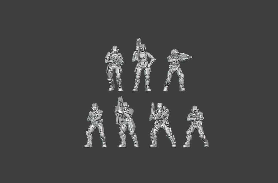 UNSC Marine Squad - Guard Scale - 28mm Wargaming Models & (+32mm Scale ...