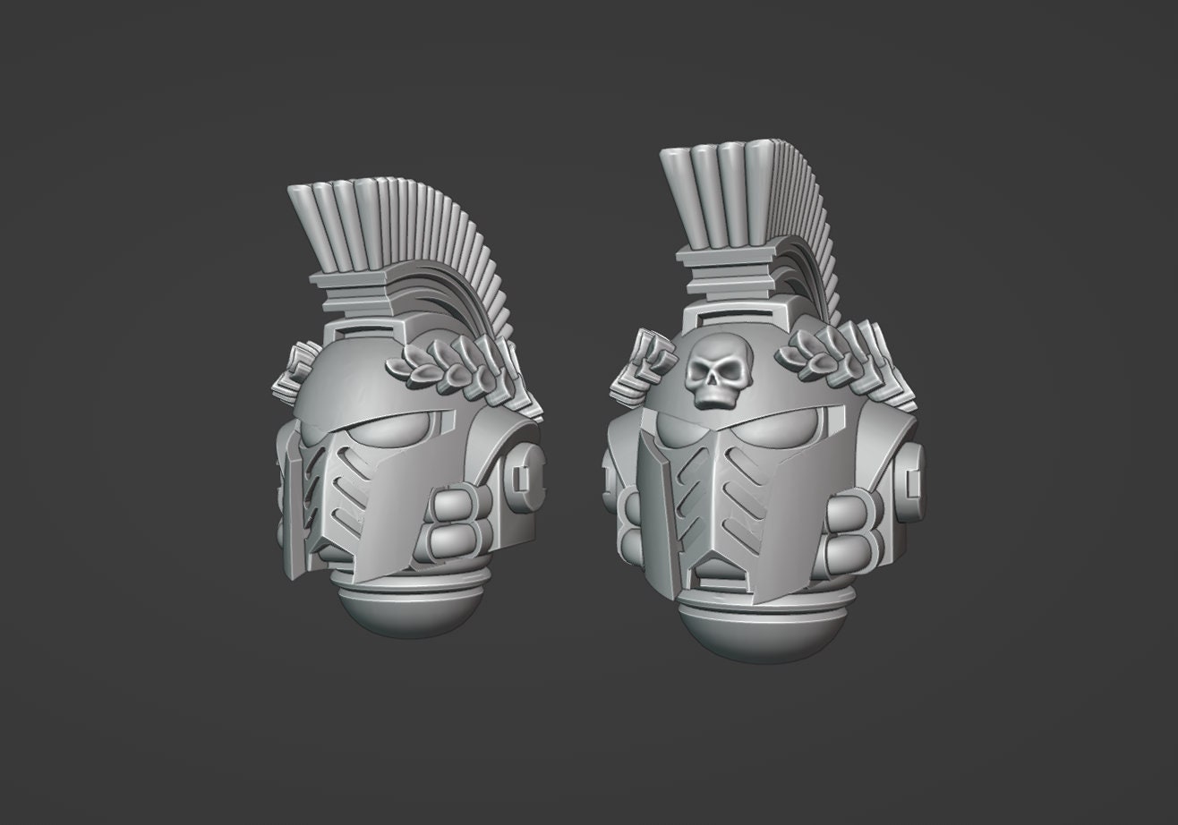 Space Knights Greek Style Plume Custom Helmets Scifi Miniature Tabletop ...