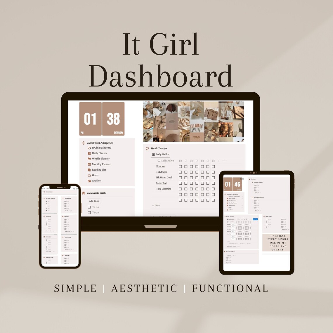It Girl Notion Dashboardnotion Template that Girl Plannerit Girl ...