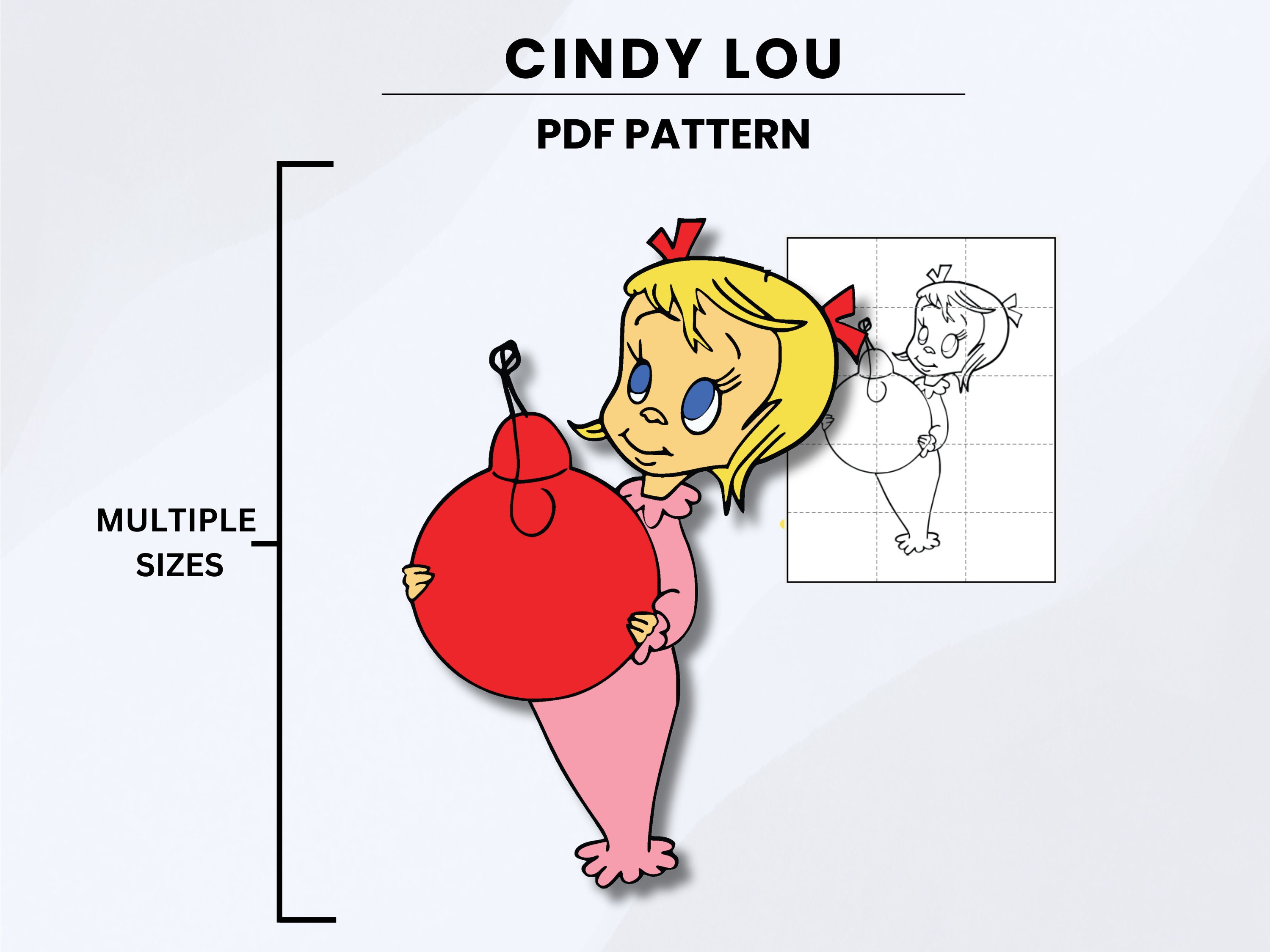 Cindy Lou Wood Cutout Template Outdoor Christmas Display Printable ...