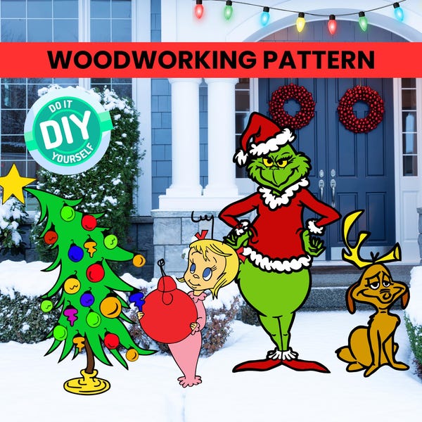Grinch Wood Cutout for Sign - Etsy