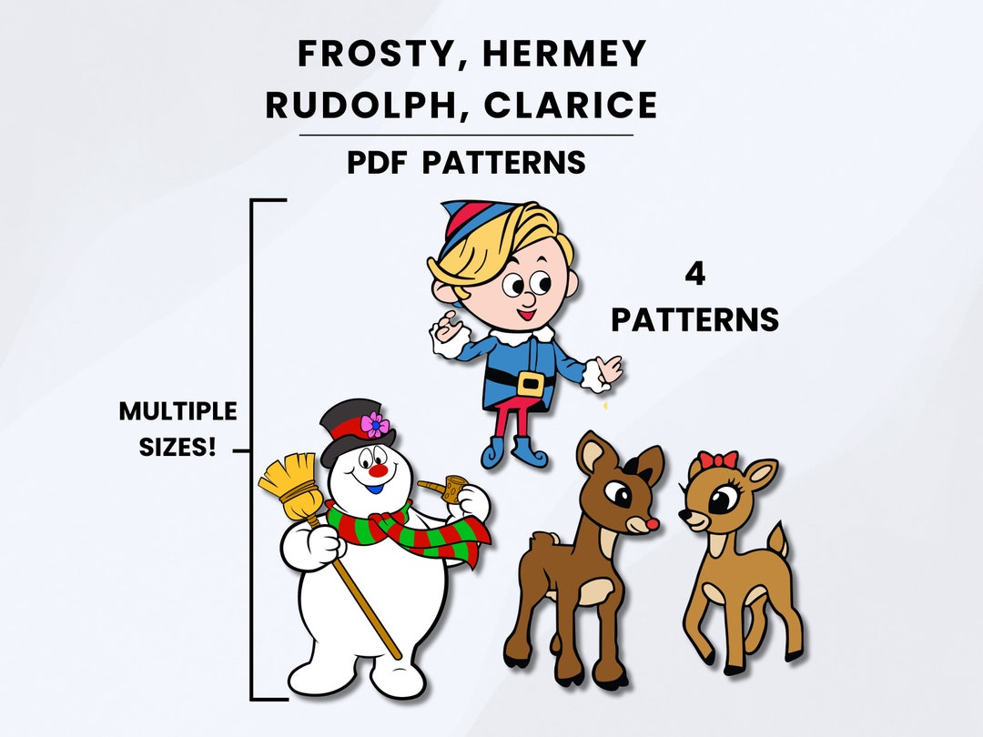 Frosty the Snowman Hermey Elf Rudolph Wood Cutout Template Christmas ...