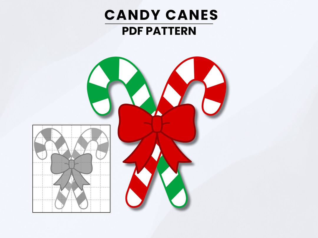 Candy Cane Pattern Wood Cutout Template Candy Cane Yard Art Christmas ...