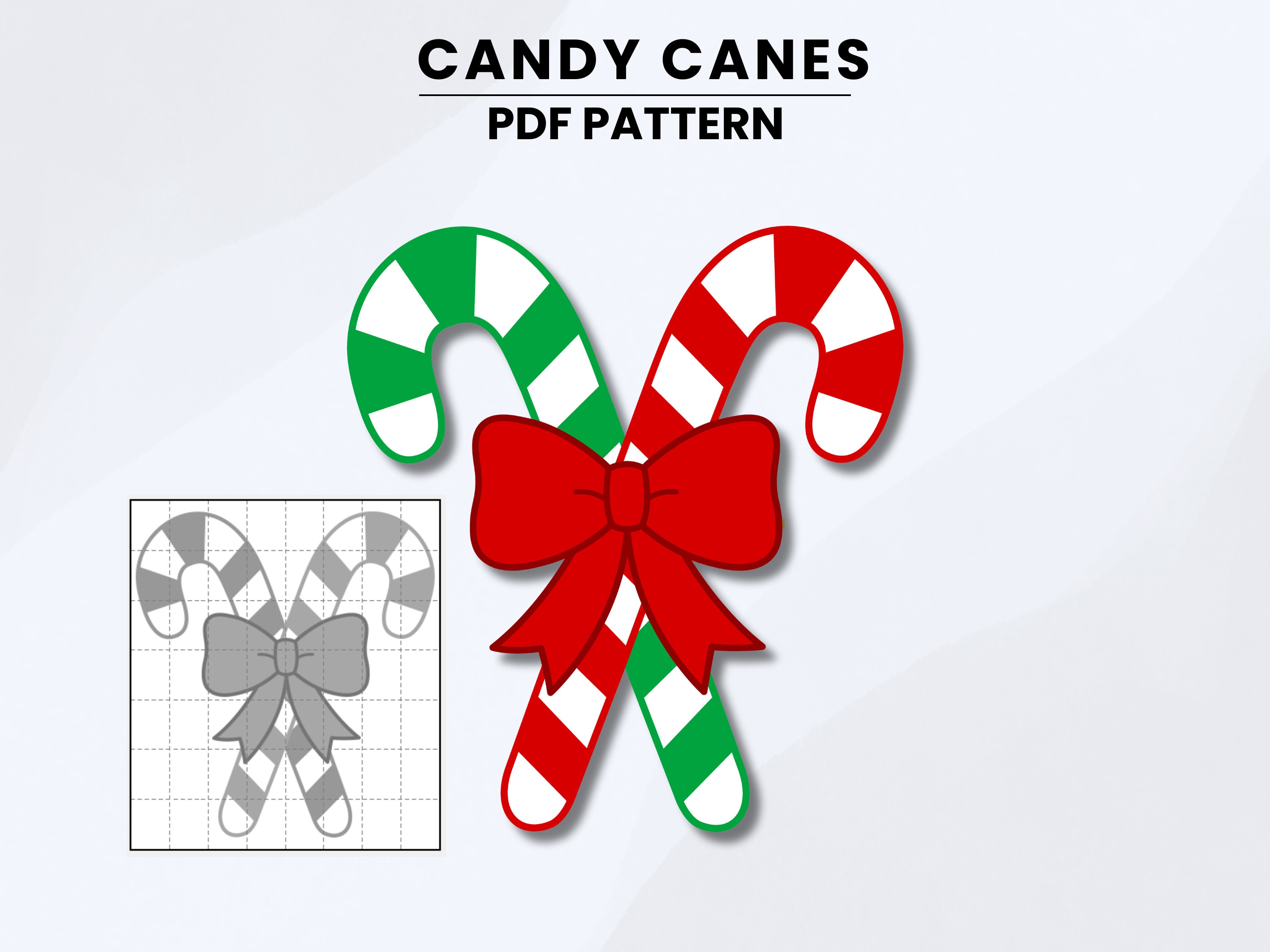 Candy Cane Pattern Wood Cutout Template Candy Cane Yard Art Christmas ...