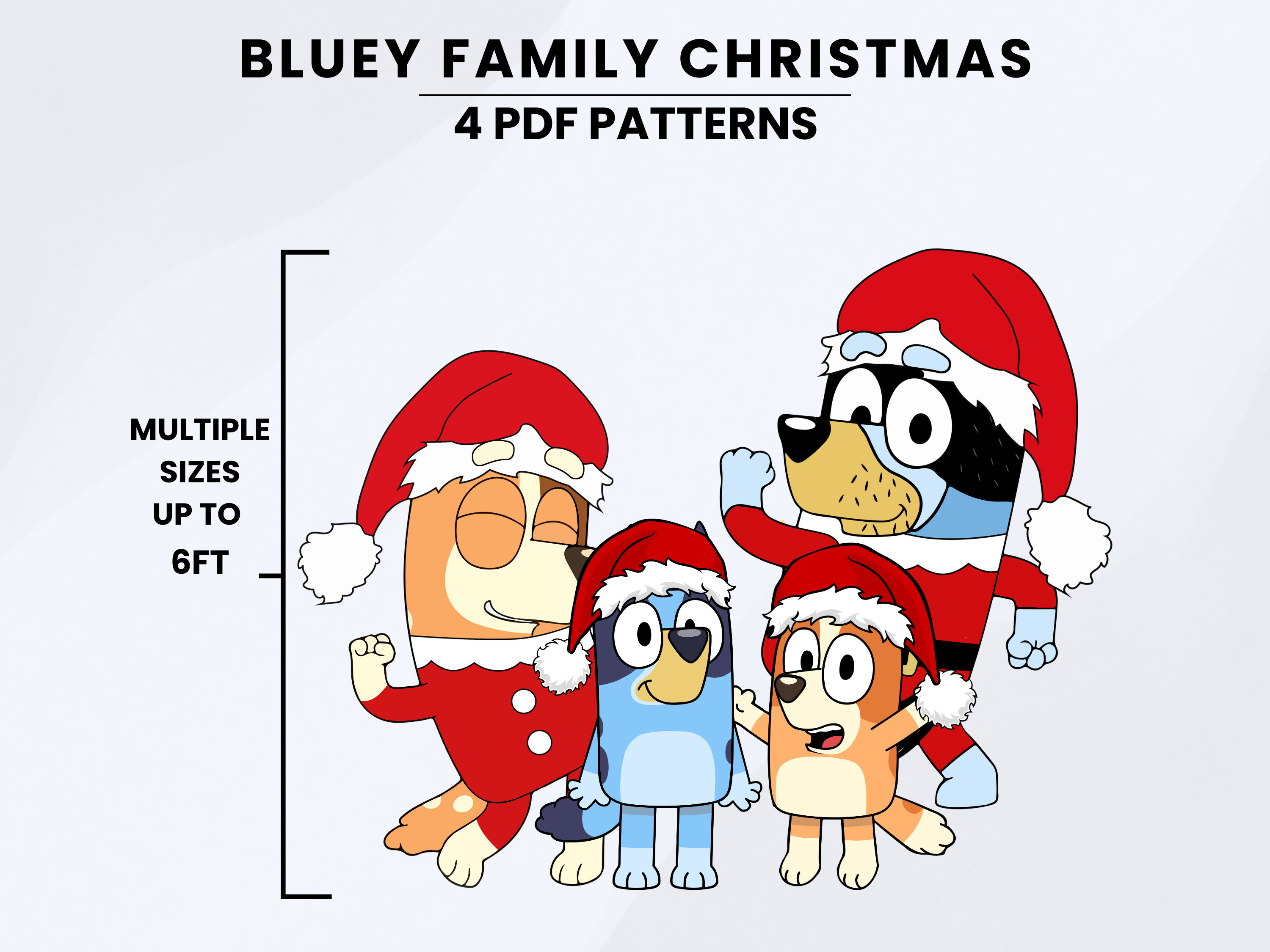 Bluey Family Stencil Template DIY Outdoor Christmas Decor Digital ...