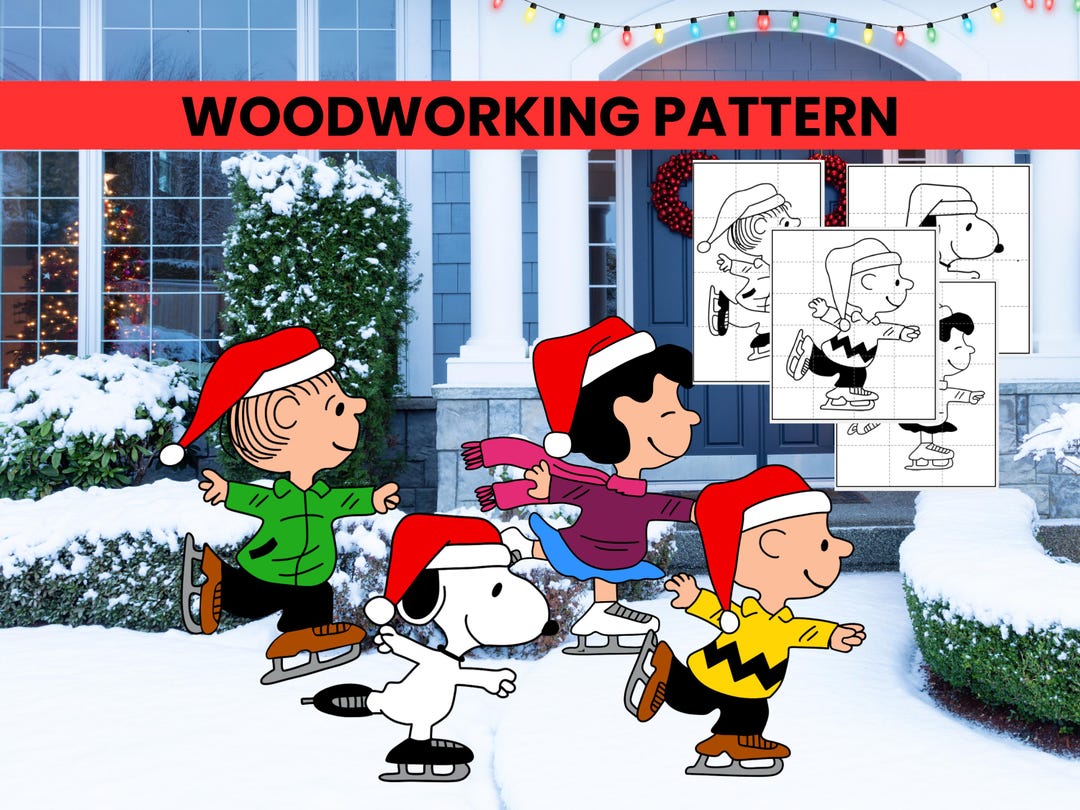 Charlie Christmas Ice Skating Patterns Friends Woodworking Pattern Yard ...
