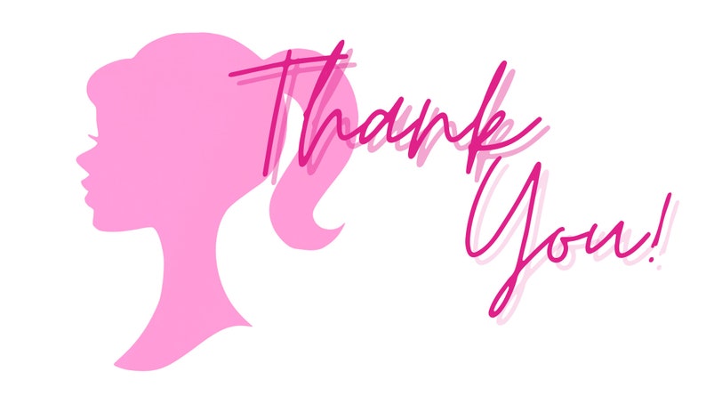 Barbie Thank You Tag - Etsy