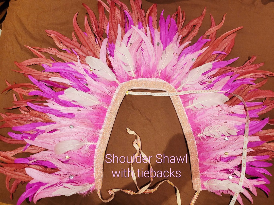 Medium Barbie Pink Feather Showgirl Feather Shawl Collar Headdress Leg ...