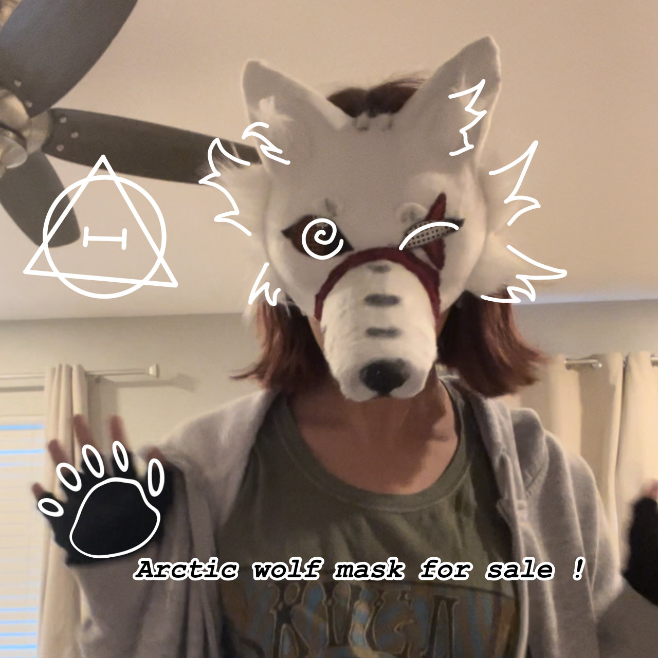 Therian/furry/other Arctic Wolf Mask - Etsy