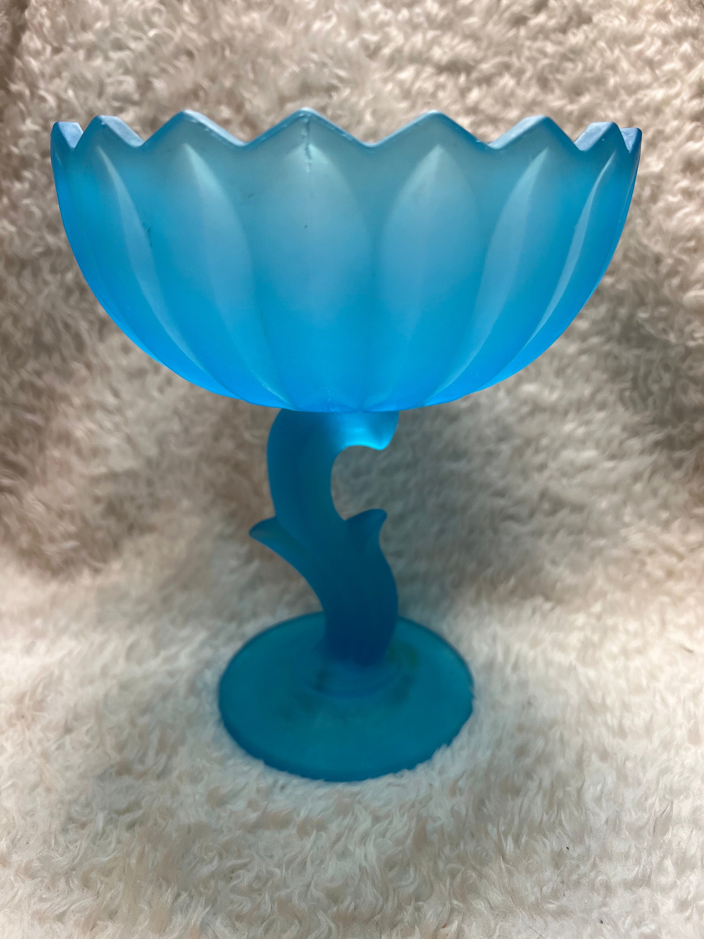 Vintage Indiana Glass Blue Frosted Candy Dish. Beautiful Dish - Etsy