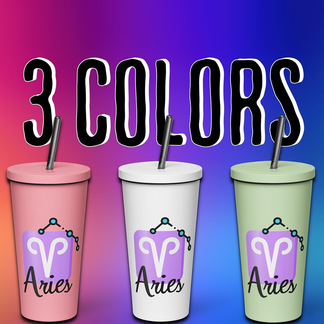 Astrology Aires Star Sign Constellation Insulated Tumbler With A Straw ...