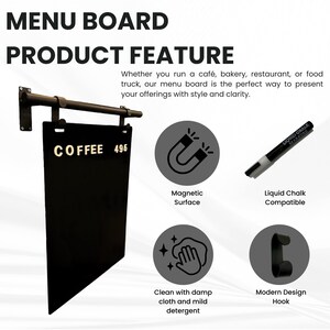 Hanging Chalkboard Menu Sign: Magnetic Metal Cafe Display - Etsy