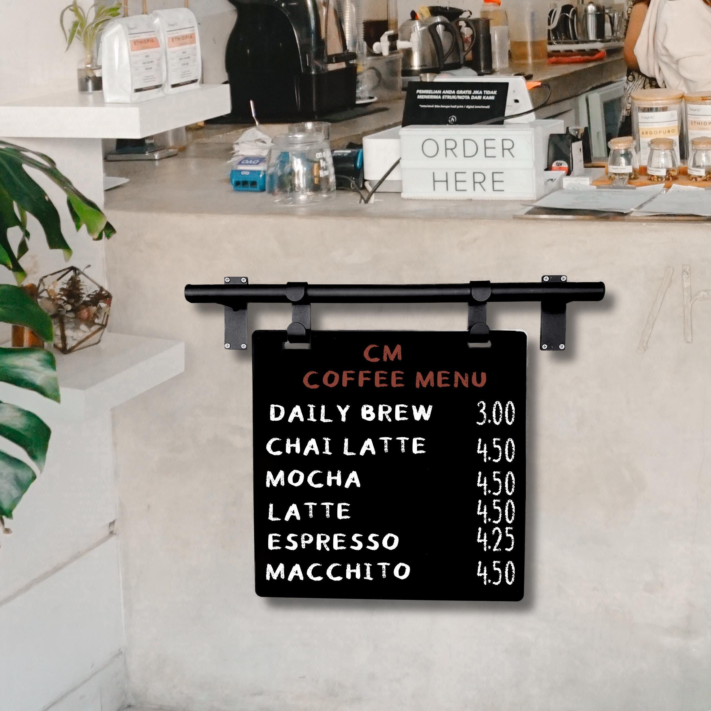Wall Mounted Metal Menu Sign: Cafe Bar Magnetic Chalkboard - Etsy