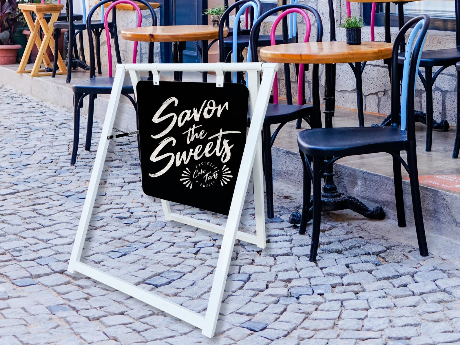 Magnetic Chalkboard Metal A Frame Sign, 24x30 Minimalist Sidewalk Sign ...