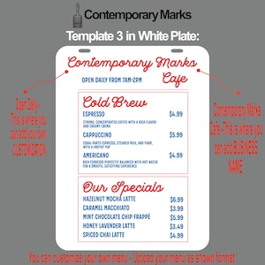 Hanging Cafe Menu Sign, Metal Menu Display, Cafe Bar Sign, Metal Wall ...