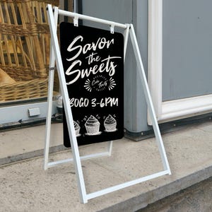 Large Metal Magnetic A Frame Sign, Chalkboard 24x38 Minimalist Metal ...